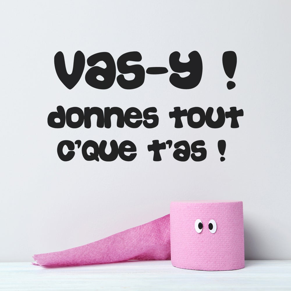 Sticker Mural - Citation Vas-y! 3617689641720 - Noir - 157x269 cm ...