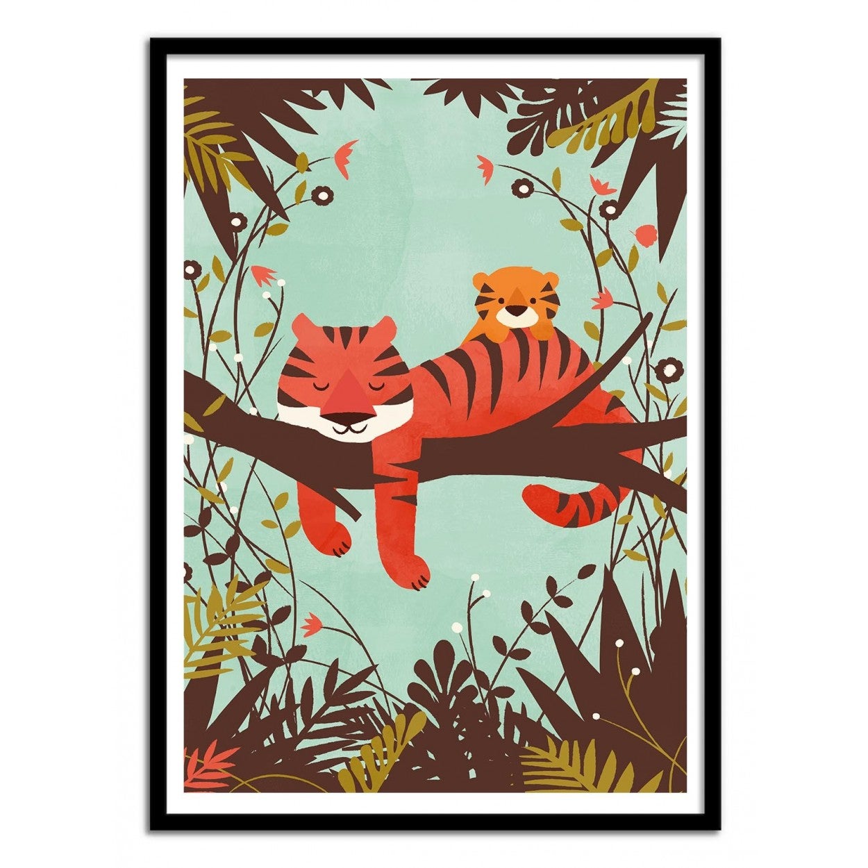 Affiche d’art et cadre noir 30 x 40 cm - Sleeping Tiger - Jay Fleck ...