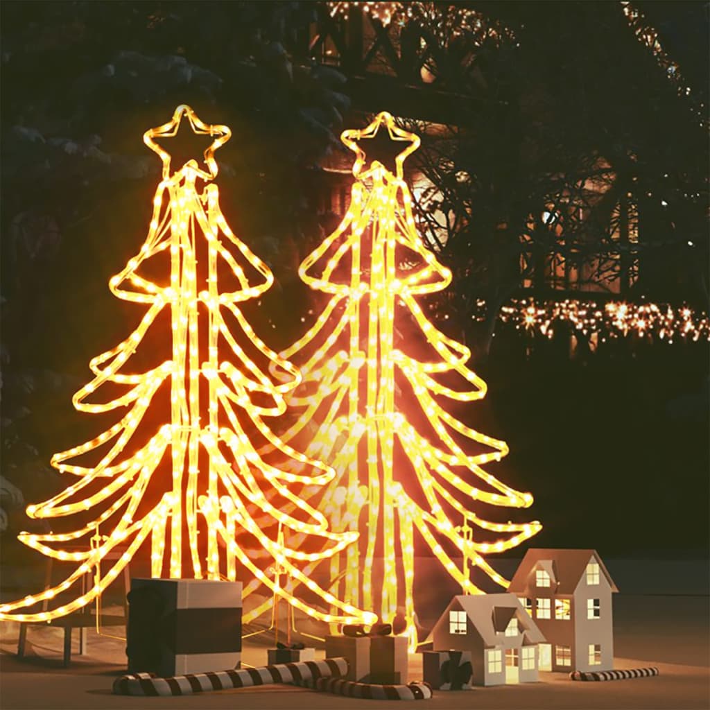 Maison Exclusive - Figura Albero Natale Pieghevole LED 2pz Bianco Caldo ...