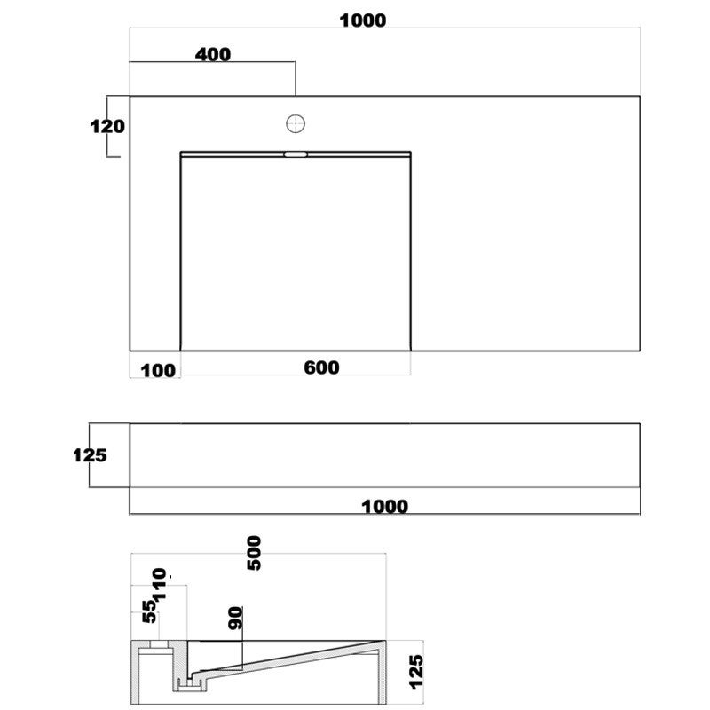 Plan vasque solid surface Réf : SDPW12_A | Leroy Merlin