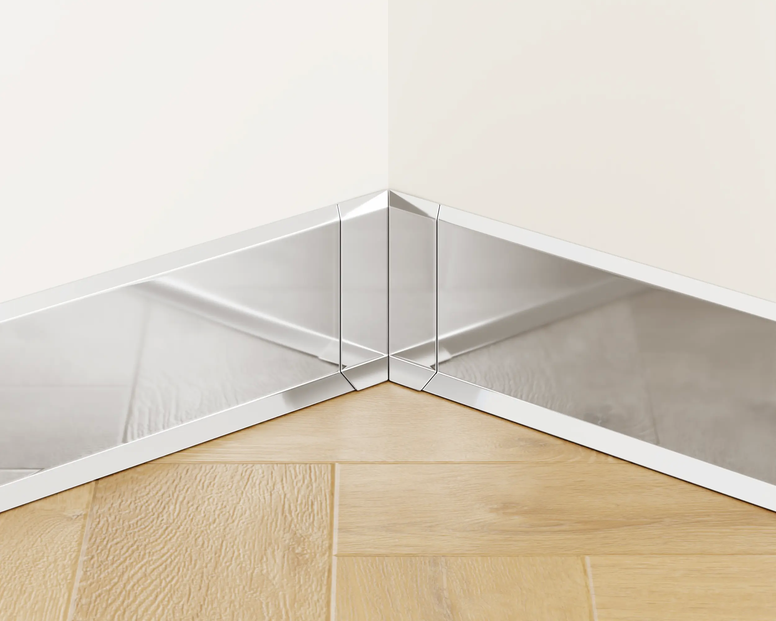 Set 4 angoli interni FLI componibili per battiscopa 10cm x 3cm x 3cm - argento lucidato | Leroy ...