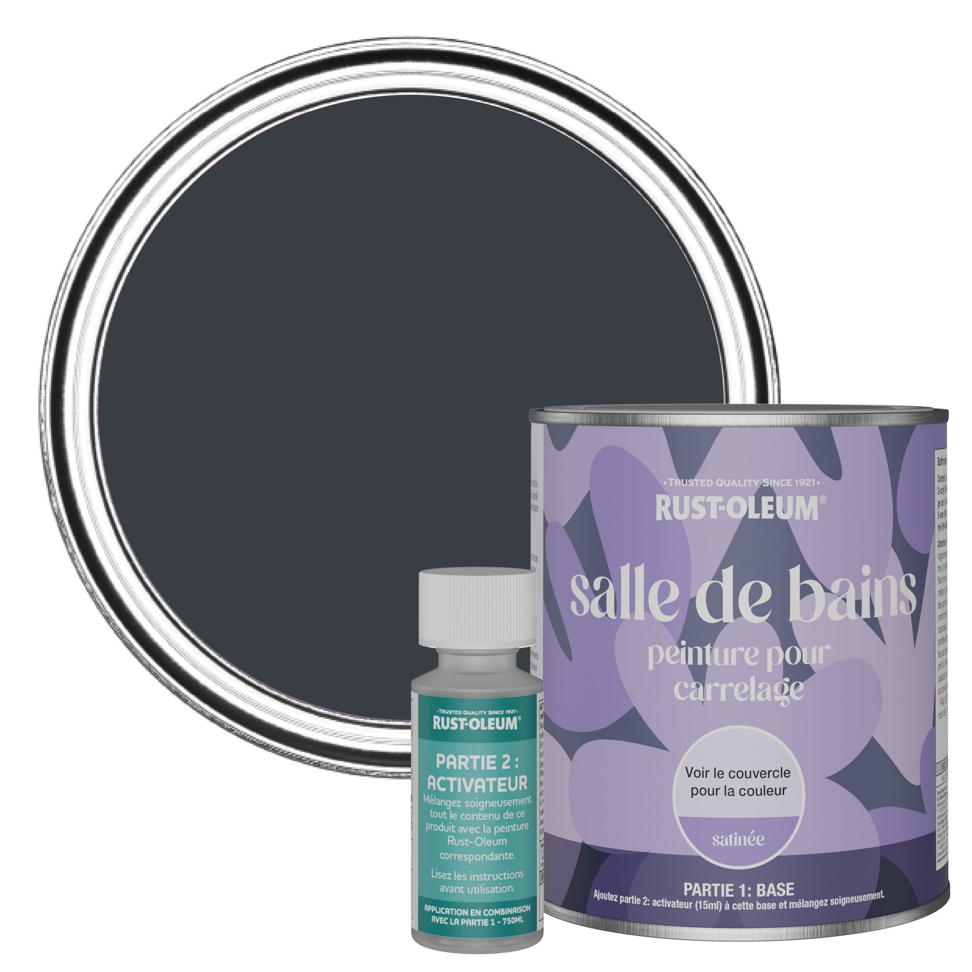 Rust-Oleum Peinture Grise Carrelage Salle de Bain, Satinée - Anthracite ...