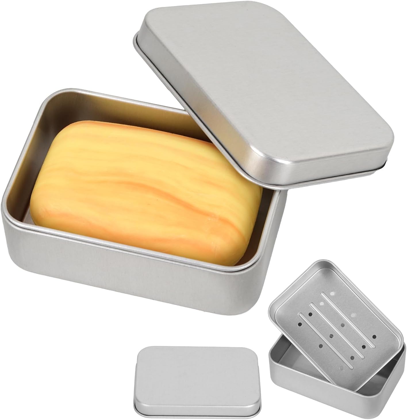 Jabonera de viaje de 2 piezas de aluminio, impermeable, con escurridor ...