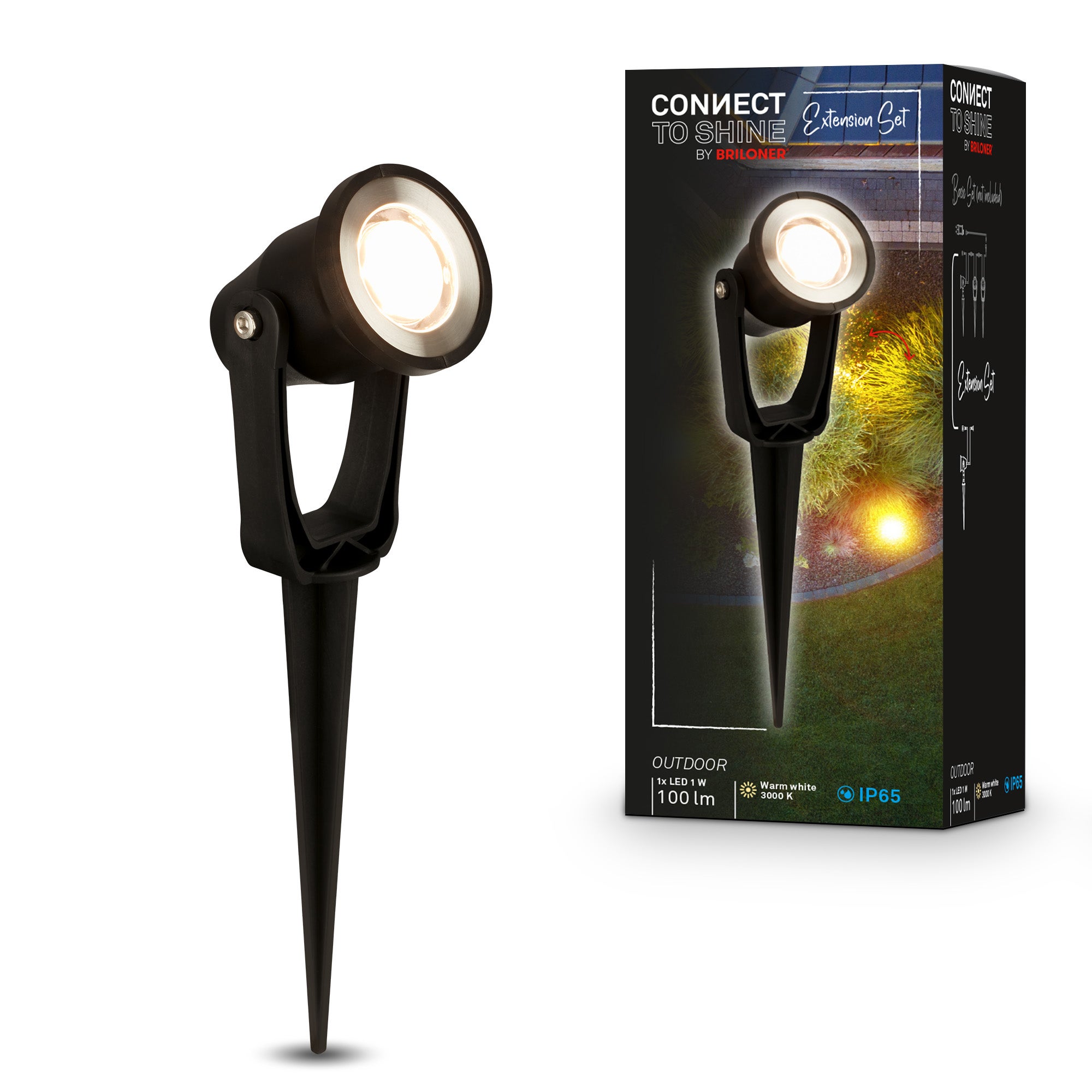 Spot LED 12V – Avec piquet de sol – Noir – 1W – 100lm – 3000K – IP65 ...