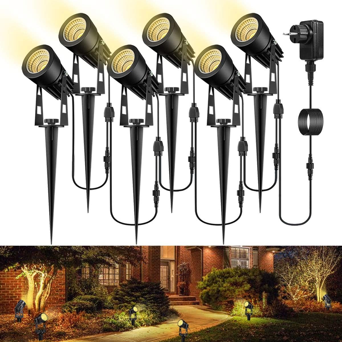 Éclairage de jardin Spot extérieur LED Lampe de jardin LED blanc chaud ...