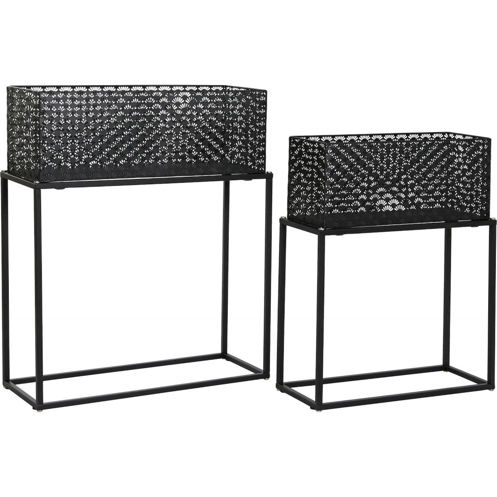 Cache-pot design noir en métal pour intérieur chic 60 x 22 x 70 cm Noir ...