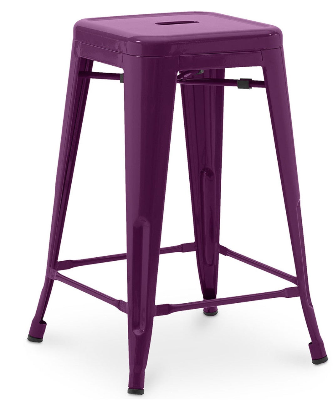 Taburete industrial Kalax acero brillo reforzado 60 cm - Alta gama ...