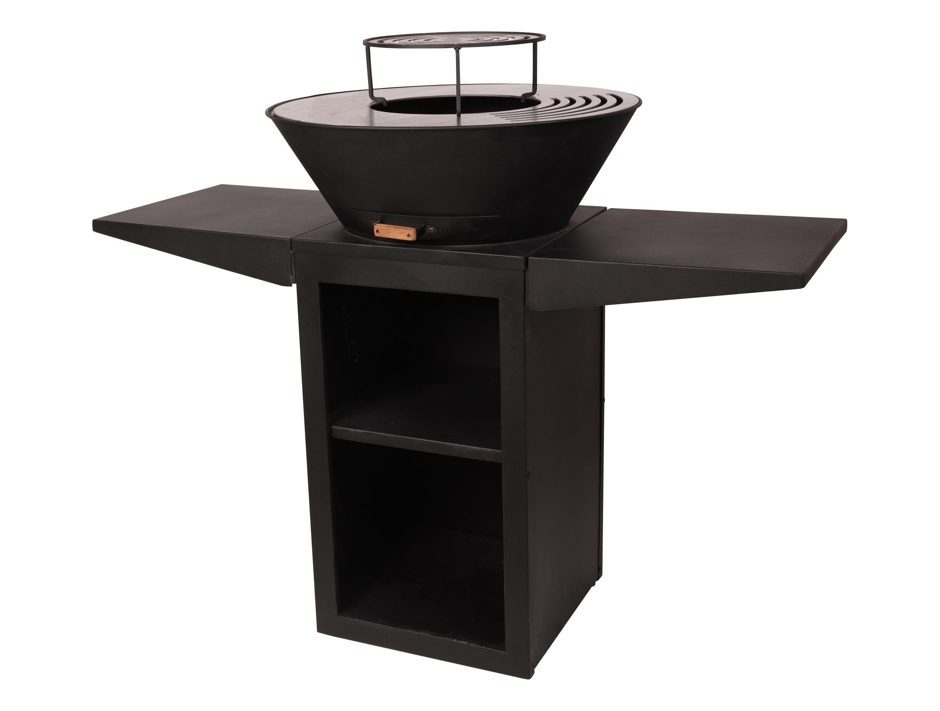 Barbecue avec plaque ronde, grill et support | Leroy Merlin