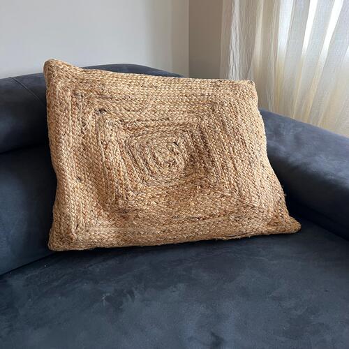 Funda de cojín Chennai 60 x 60 cm de yute trenzado color beige para ...