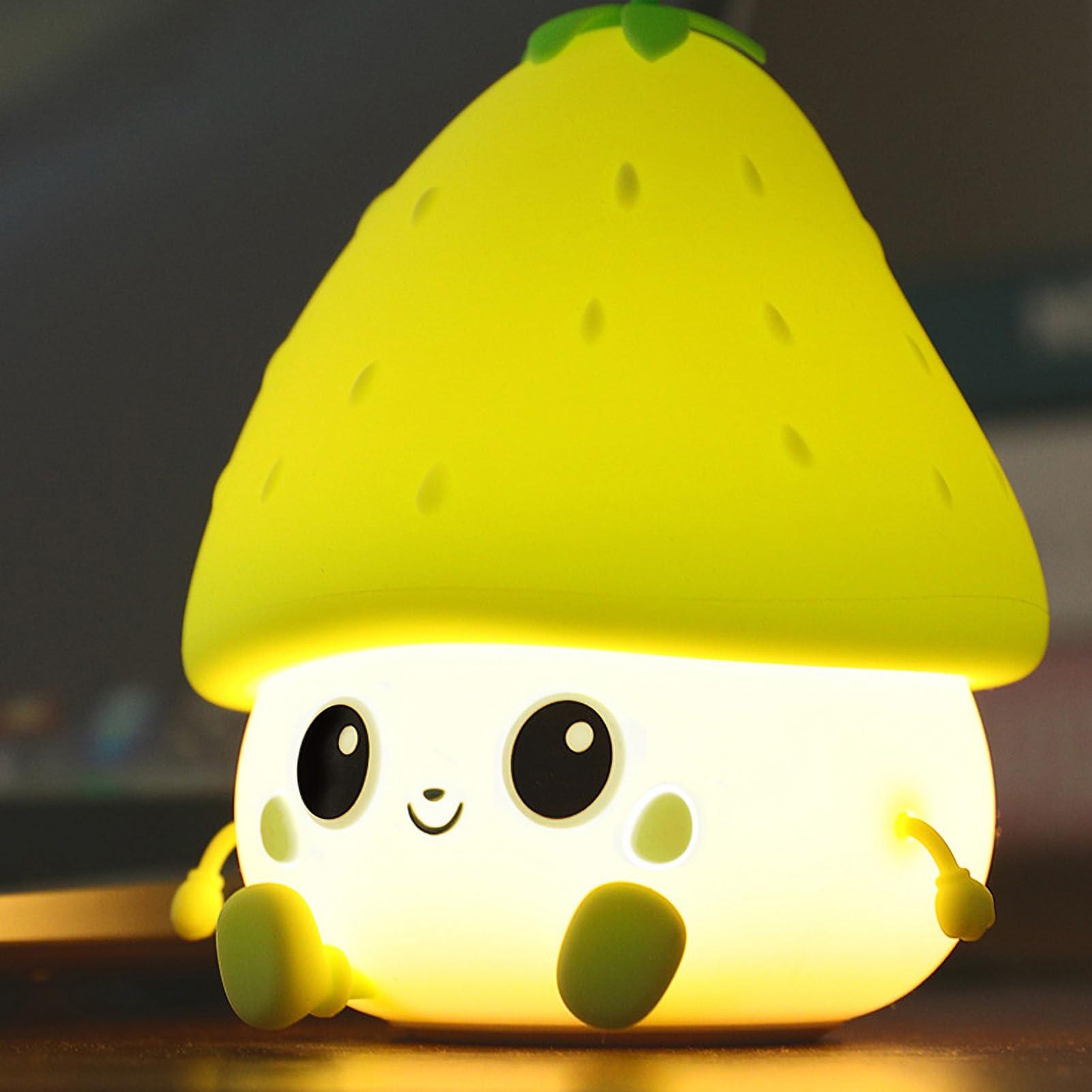 Lampe de Chevet Fraise Silicone Mignonne Rechargeable pour Bébés et ...