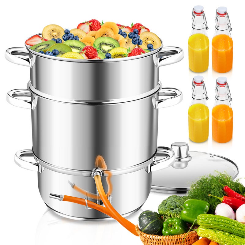 Extractor de zumo a vapor - Acero inoxidable - Gris - 26 cm | Leroy Merlin