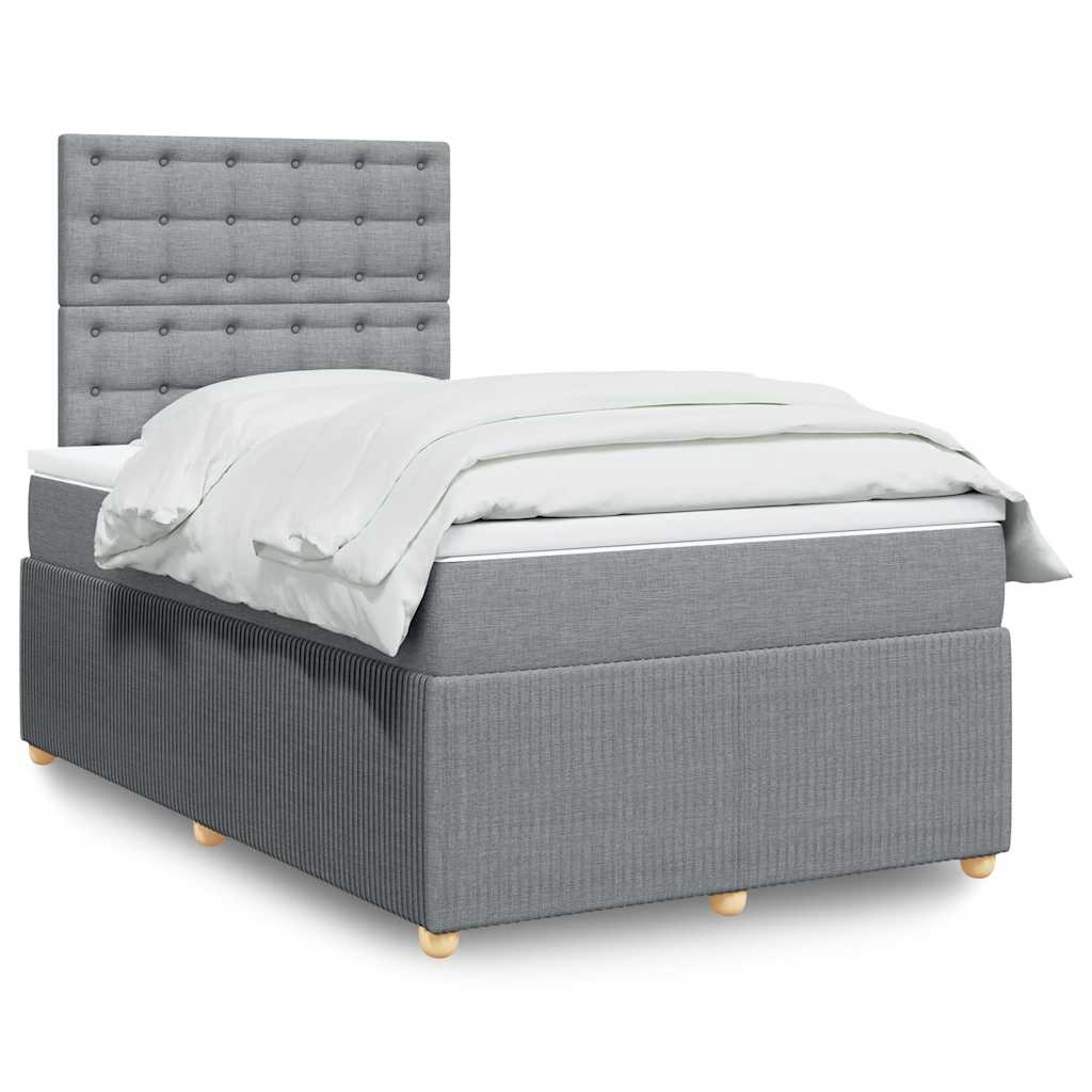 Cama box spring con colchón tela gris claro 120x200 cm | Leroy Merlin