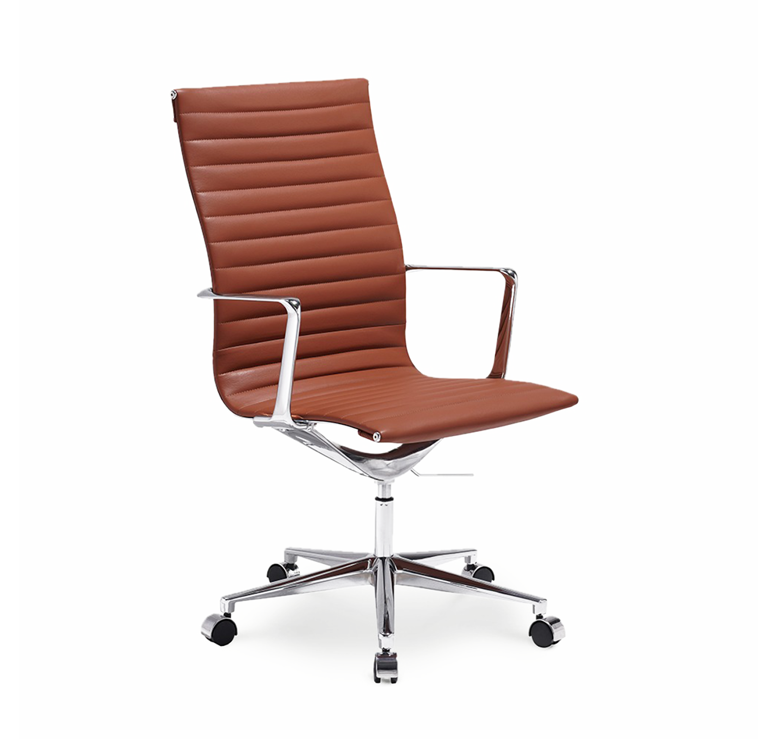 Furnicher Akira - Chaise de bureau - Cognac Cuir - 55x59x111cm | Leroy ...