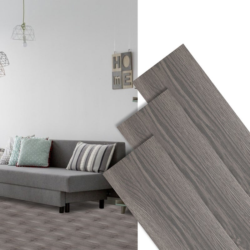 Lame PVC adhésive Sol Vinyle 28 Pièces 3,92 m² Night Oak Chêne Noir ...