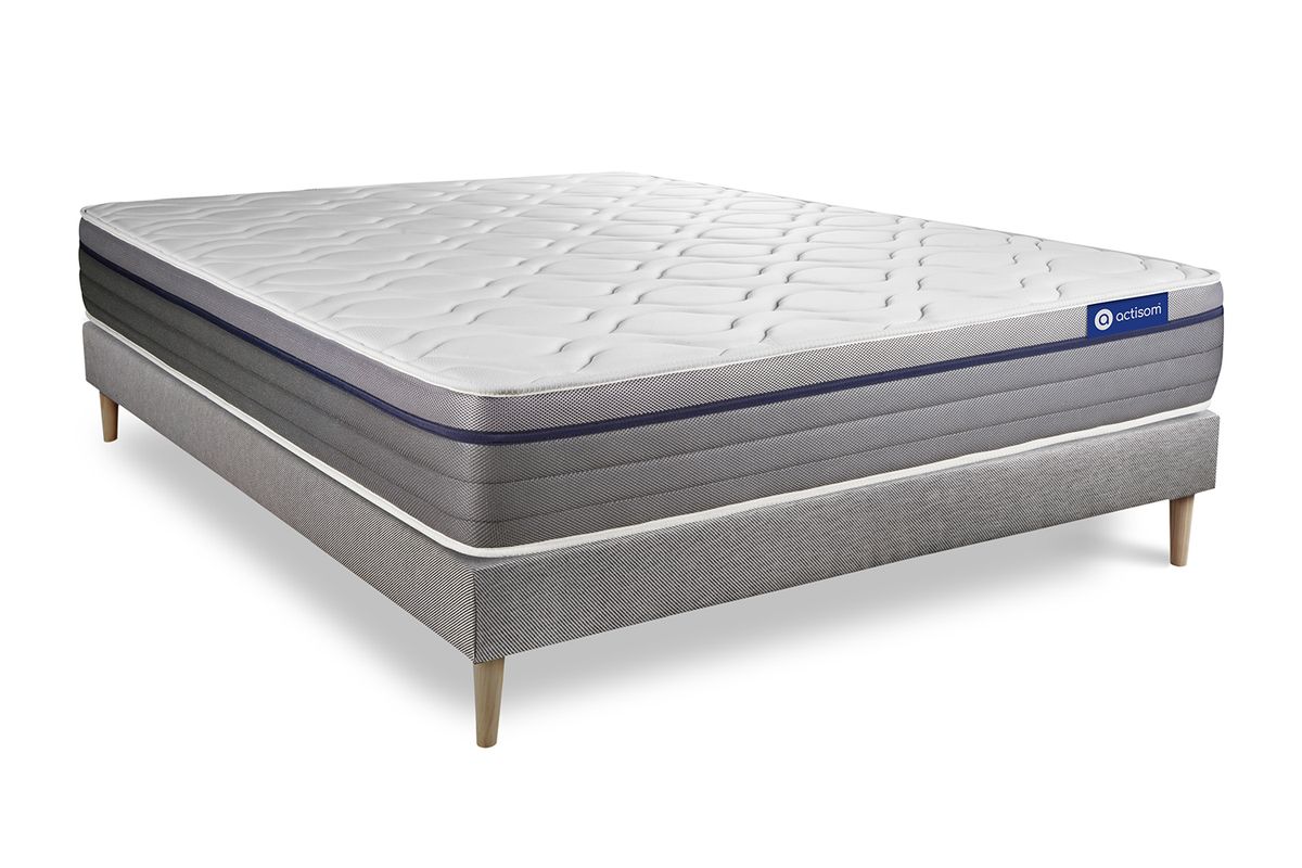 Ensemble matelas 120 x 200 cm Actilatex zen - Latex et mémoire de forme - Ep : 26 cm - Equilibré ...