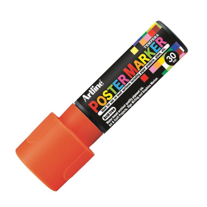 Marqueur - Orange fluo - Tous supports - Pointe carré 30mm ...
