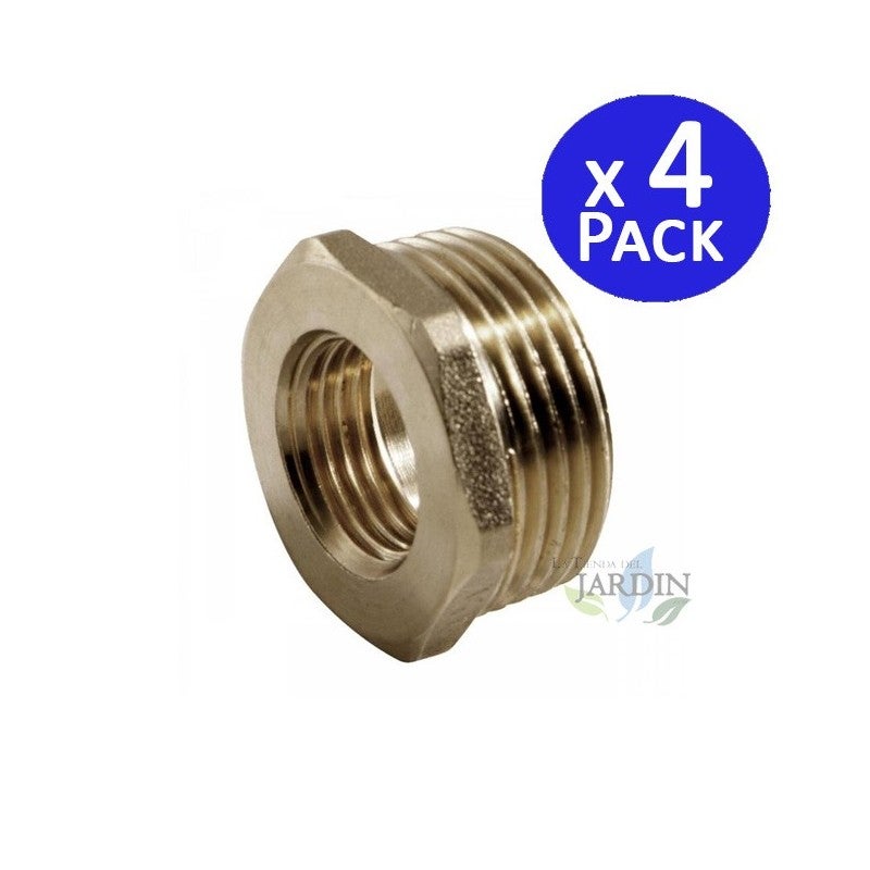 Lot de 4 Écrou en laiton 1 1/4'' x 1'' | Accessoire en laiton Aenor | Réducteur fileté en laiton ...