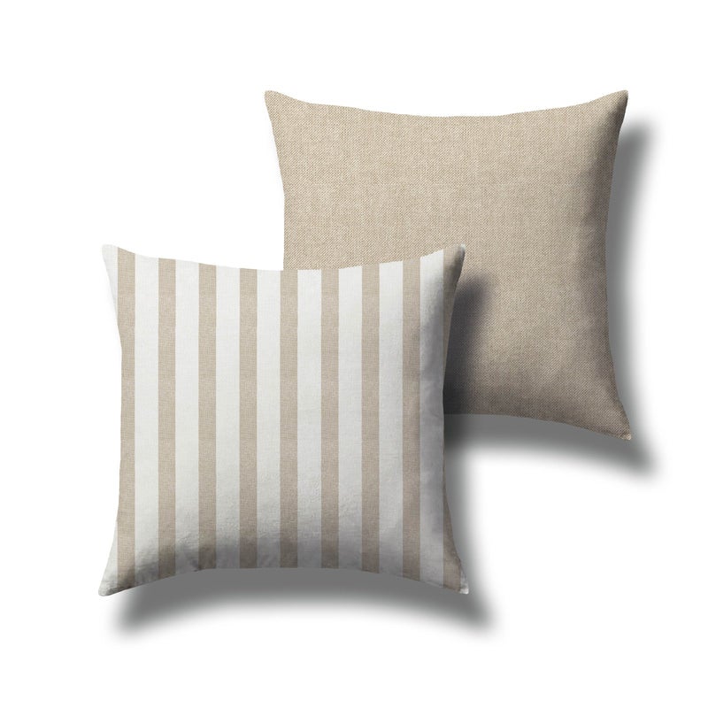 Coussin de salon shabby grandes rayures | Leroy Merlin