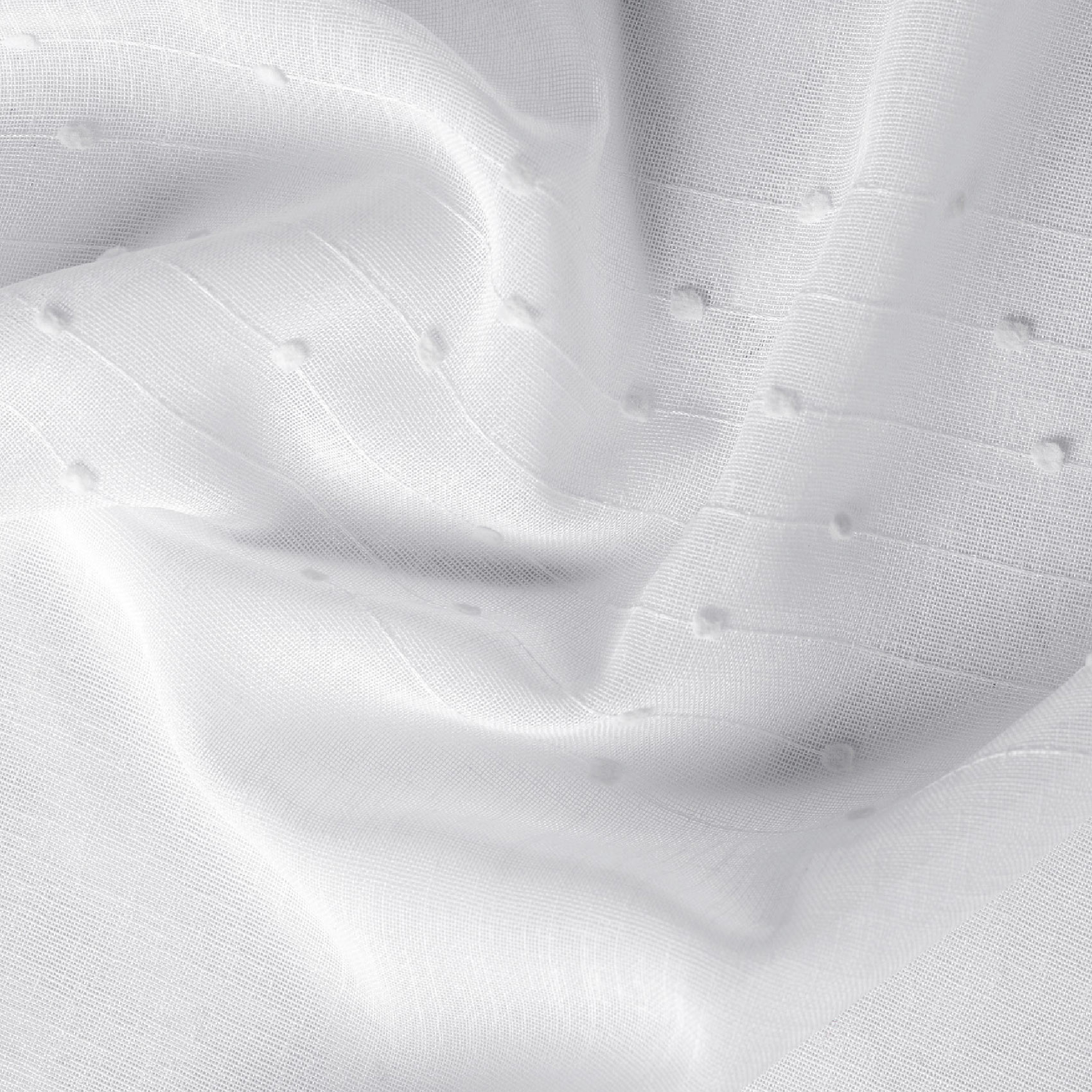 Tissu plombé à fines rayures et pompons - Blanc - 3 m - Polyester ...