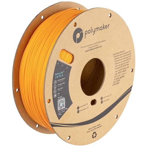 Polymaker PolyLite LW-PLA - 1.75mm - 800g - Orange | Leroy Merlin