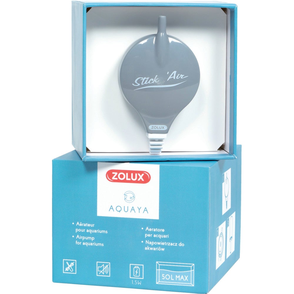 Bulleur aérateur 1.5w débit 18.6 L/h gris pour aquarium max 50 Litres ...