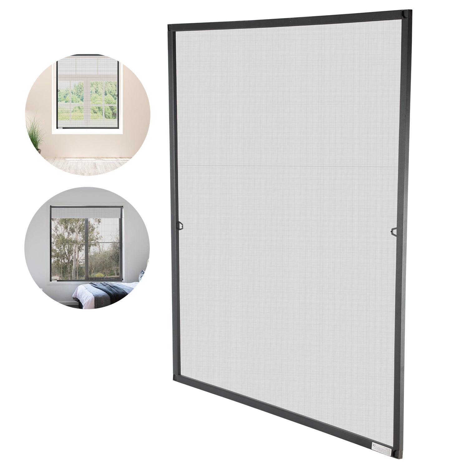 Moustiquaire fenêtre 100x120CM Anthracite moustiquaire cadre aluminium ...