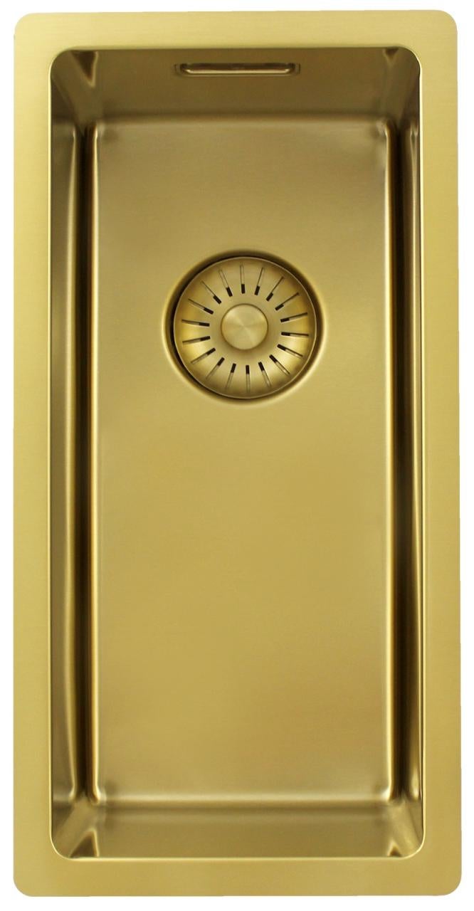 Pure.Sink Exclusivo pequeño fregadero dorado de 18x40 cm, radio de 10 ...
