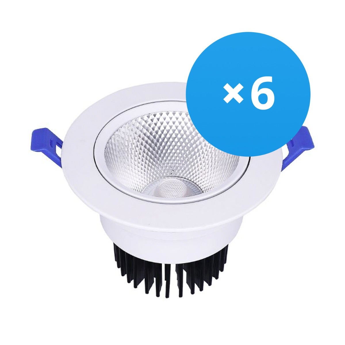 Lot 6x Downlight LED Rond inclinable 15W 1200lm 60D - 930 Blanc Chaud ...
