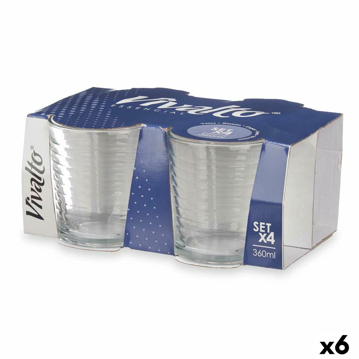 Set de Verres Rayures Transparent verre 360 ml (6 Unités) | Leroy Merlin
