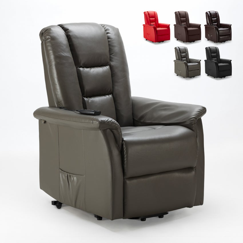 Fauteuil relax releveur inclinable en similicuir avec roulettes Joanna ...