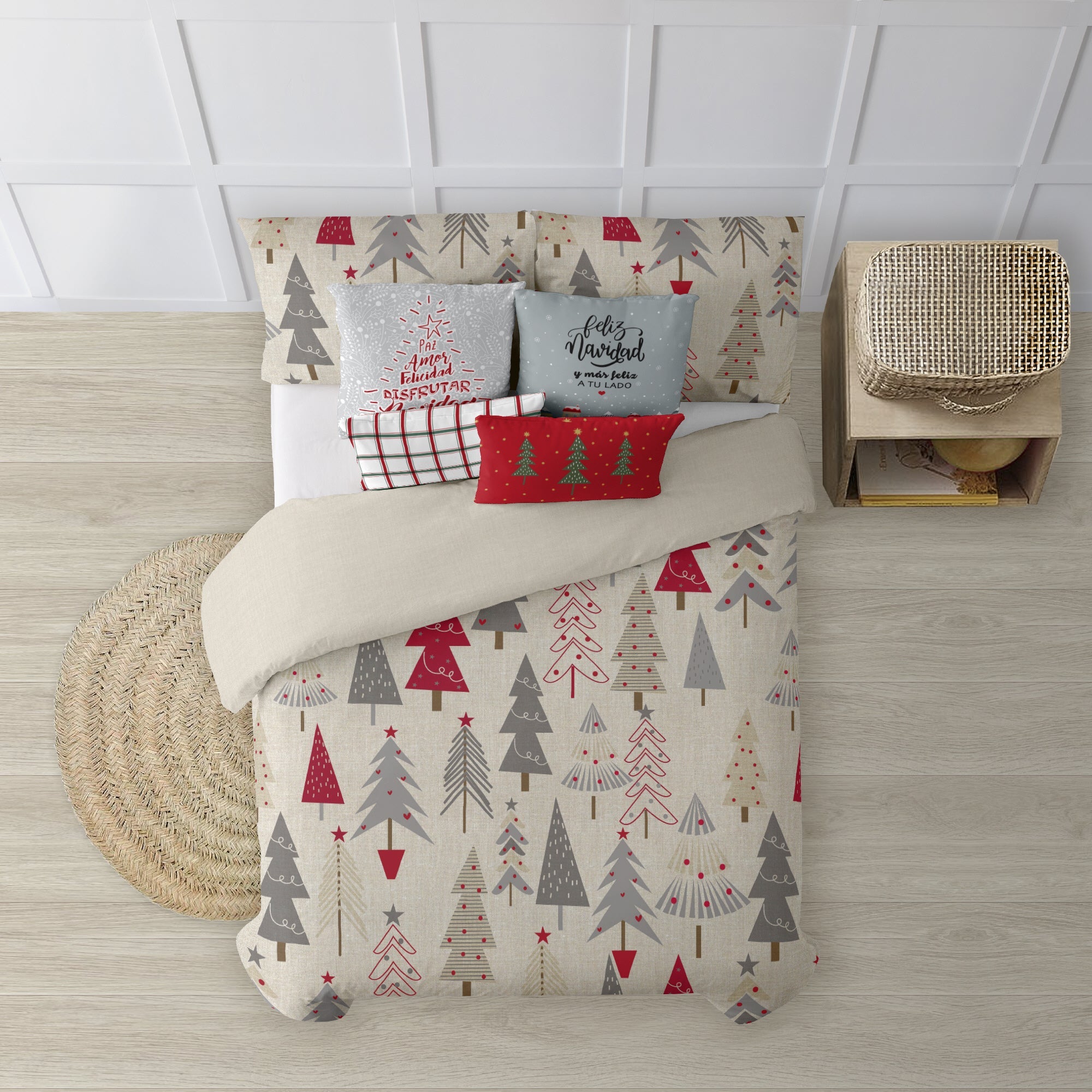 Housse de couette réversible en velours avec boutons-pression Merry ...