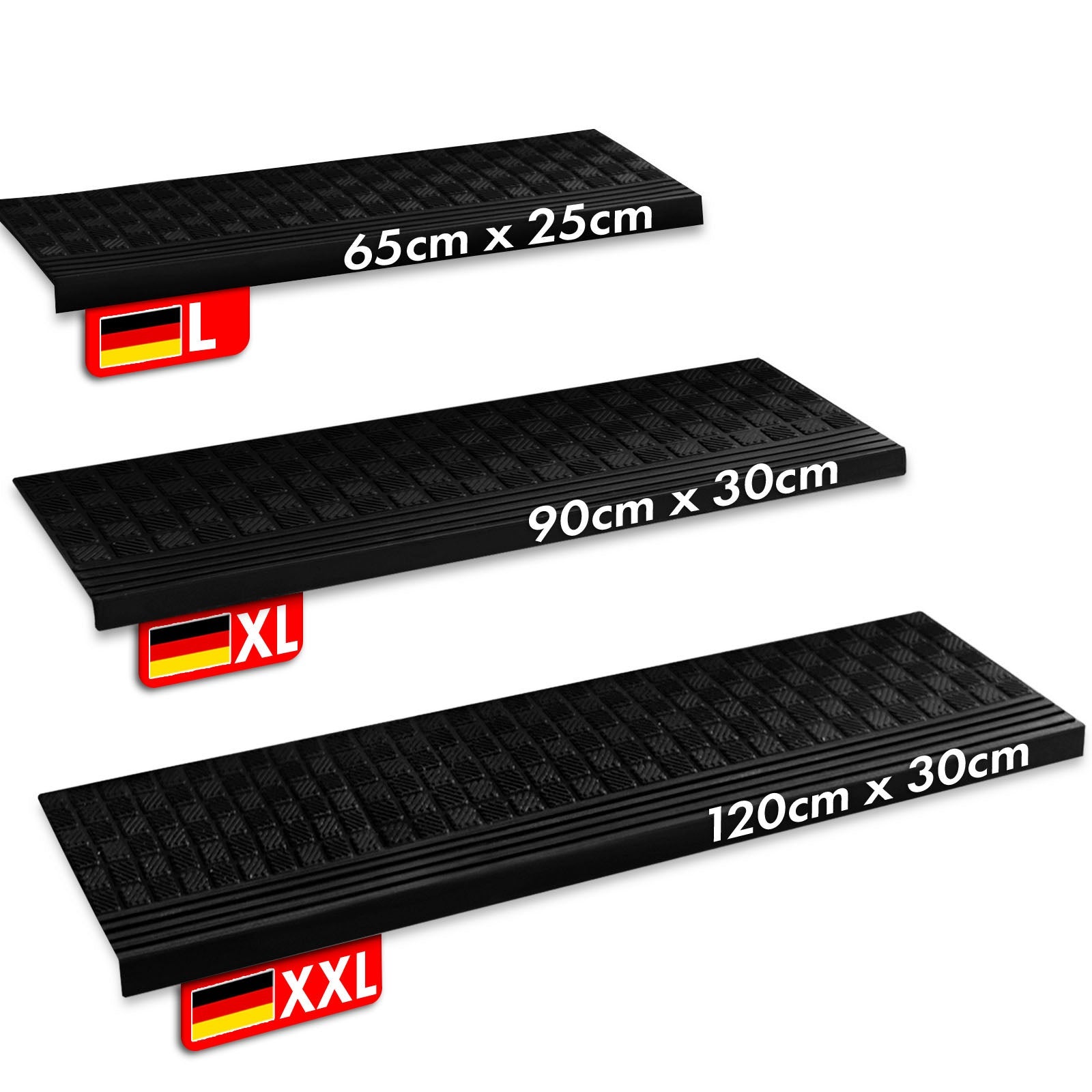 5 piezas Alfombra de goma para escaleras de exterior Diamond 30 x 90 cm ...