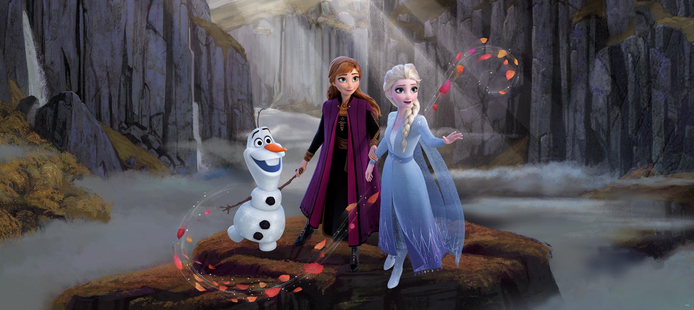 Affiche#0 La Reine des neiges Anna & Elsa bleu, violet et marron - 202 ...