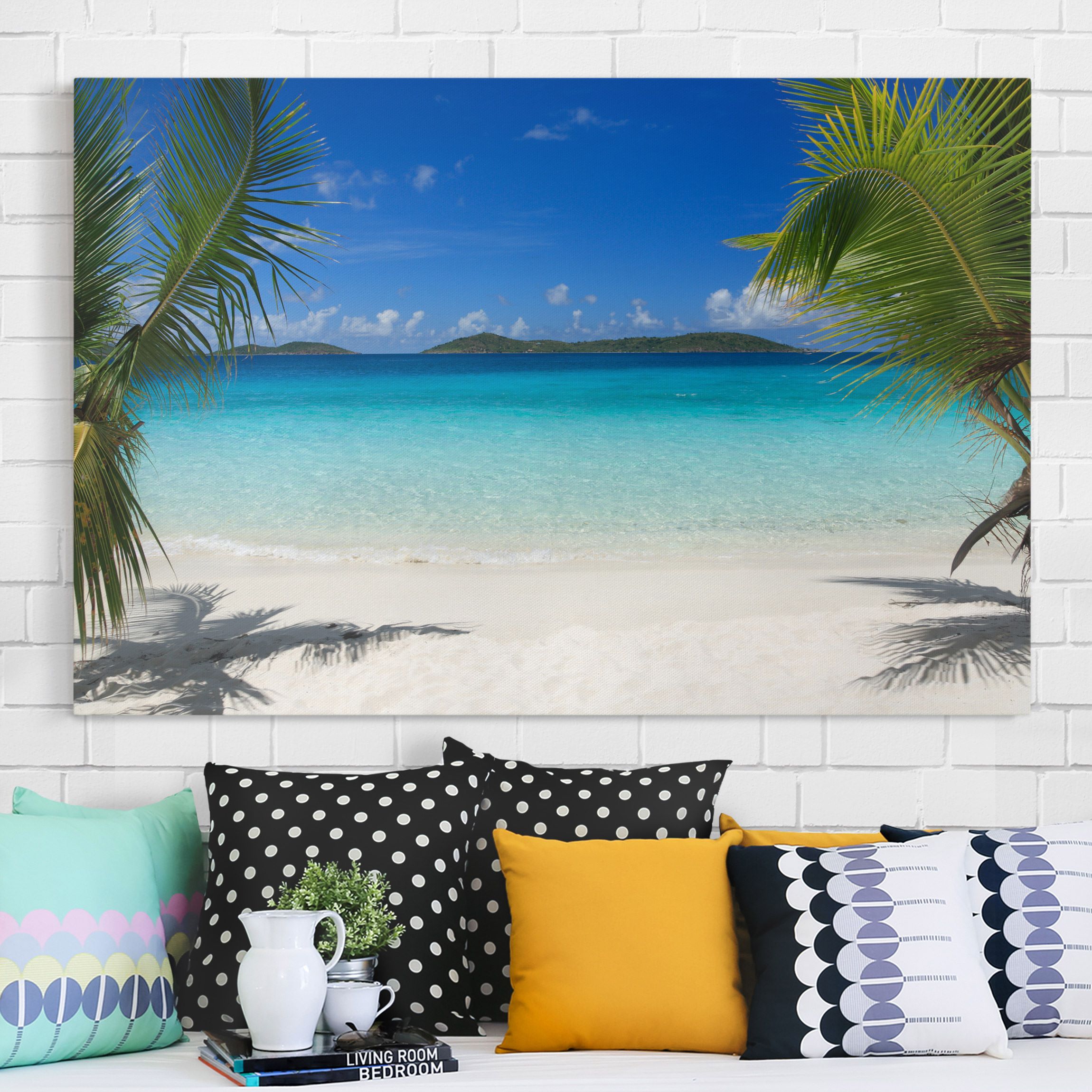 Impression sur toile tableau sur toile châssis turquoise paysage ...