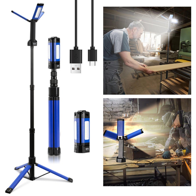 Proyector LED recargable con soporte Proyector de obra impermeable ...