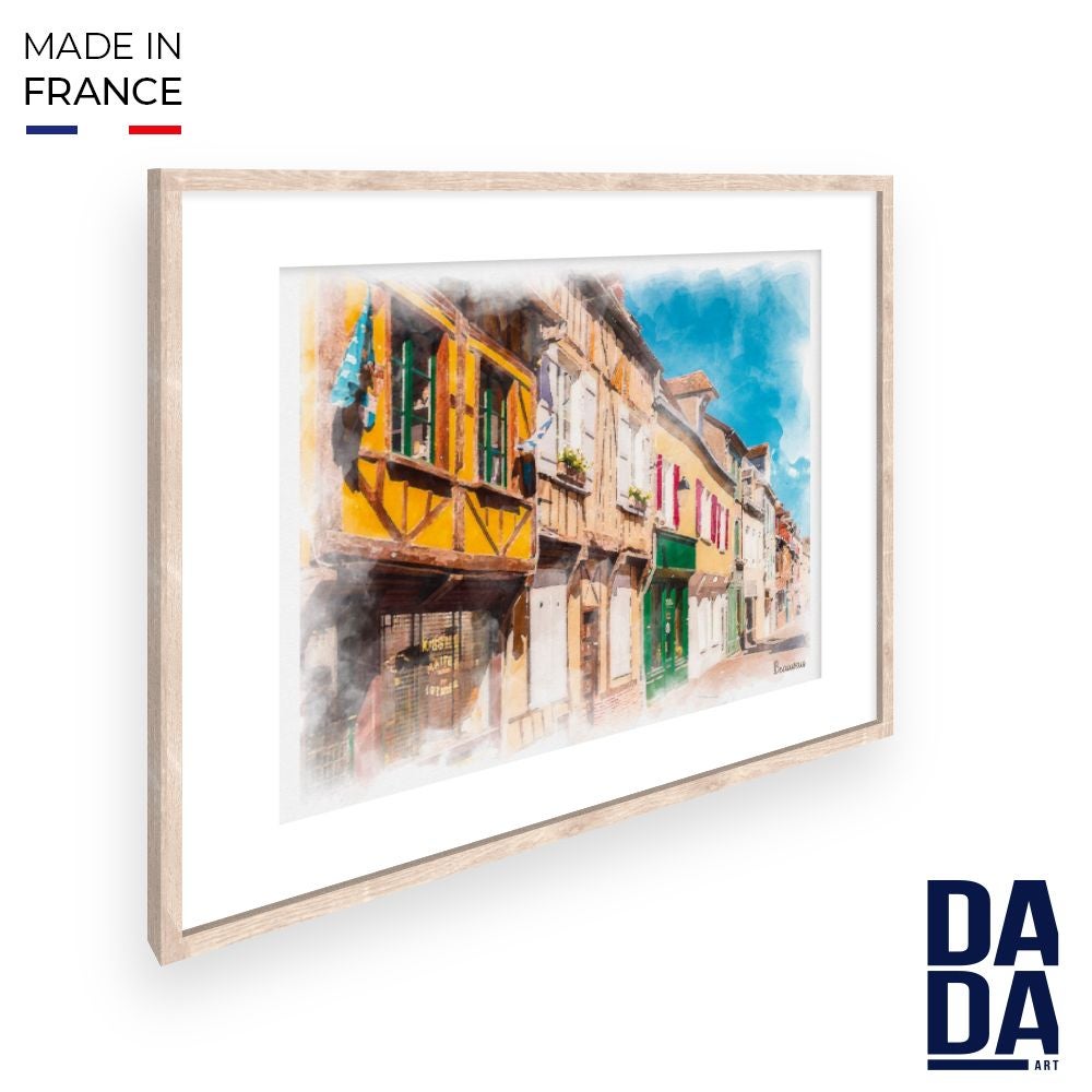 Image encadrée Rue de Beauvais / 40x50 cm / Cadre Effet naturel ...
