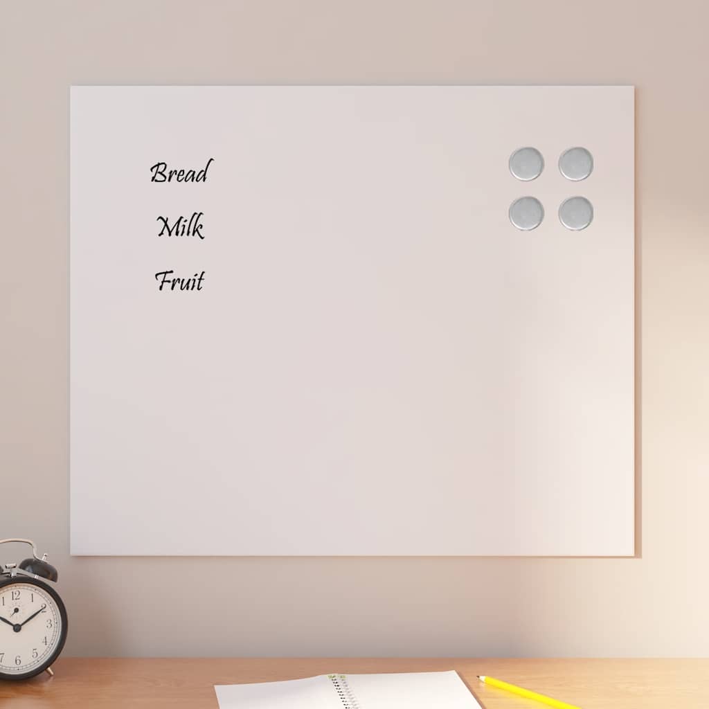 Maison Exclusive - Pizarra magnética de pared vidrio templado blanco ...