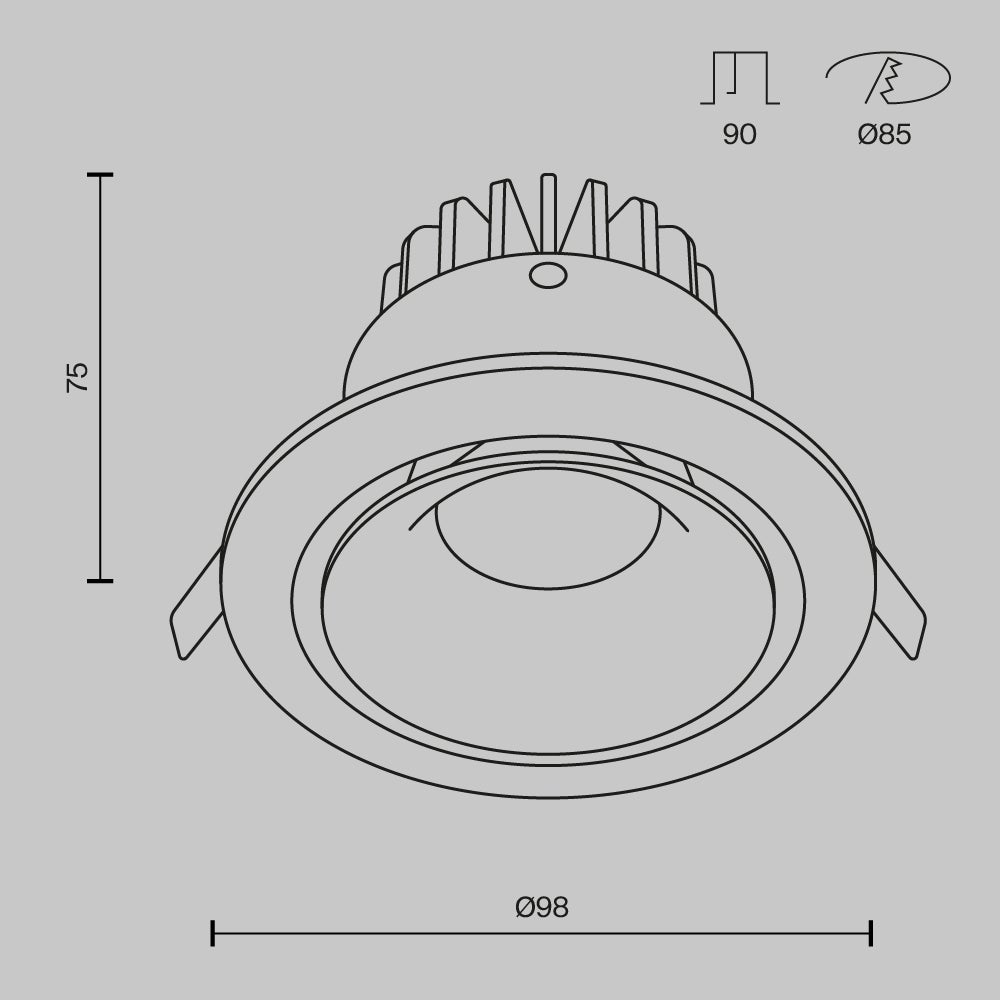 Spot YinAluminium Noir 12 W IP 20 AC 220-240 - non incl. | Leroy Merlin