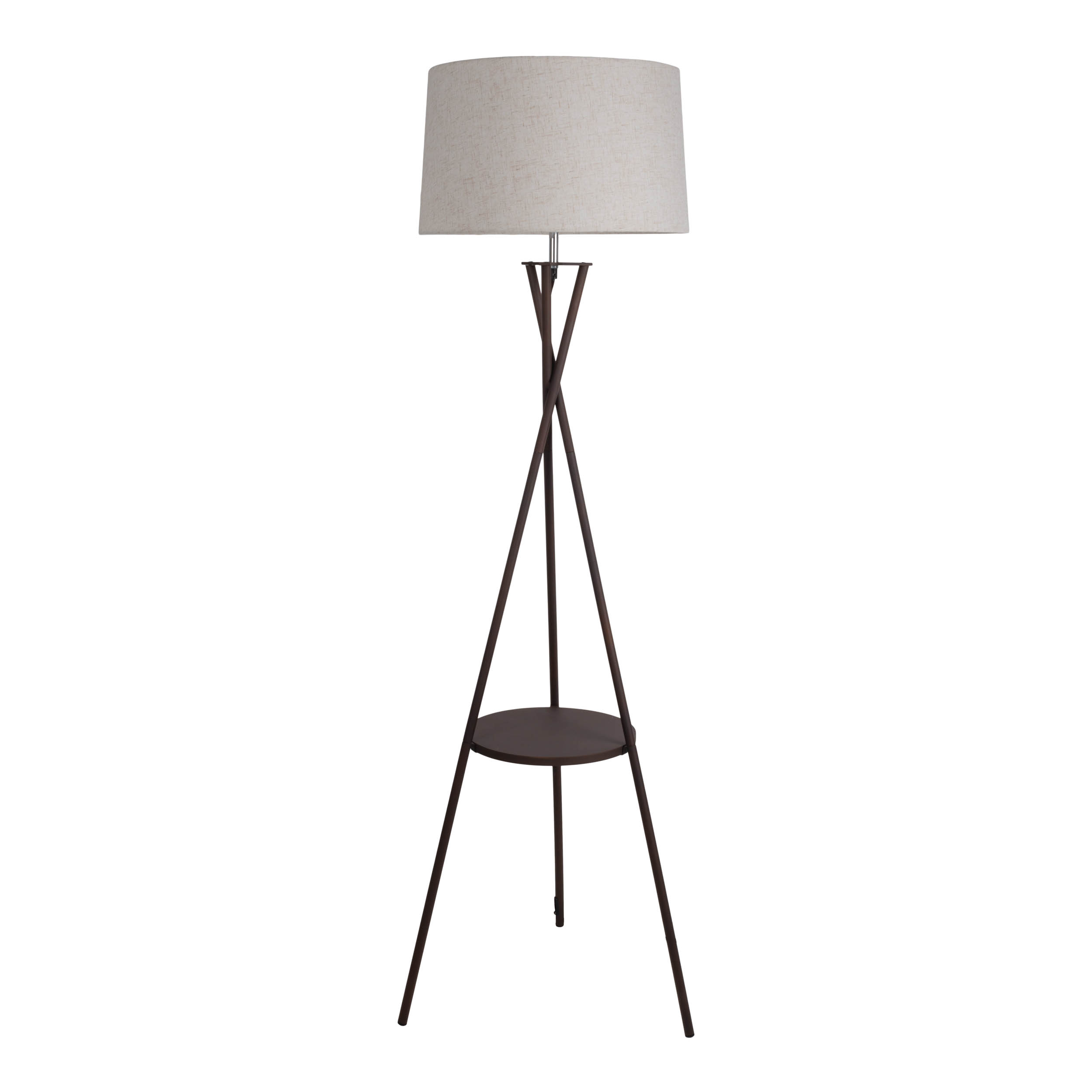 Lampadaire avec table intégrée 'TORA' en métal couleur rouille et ...
