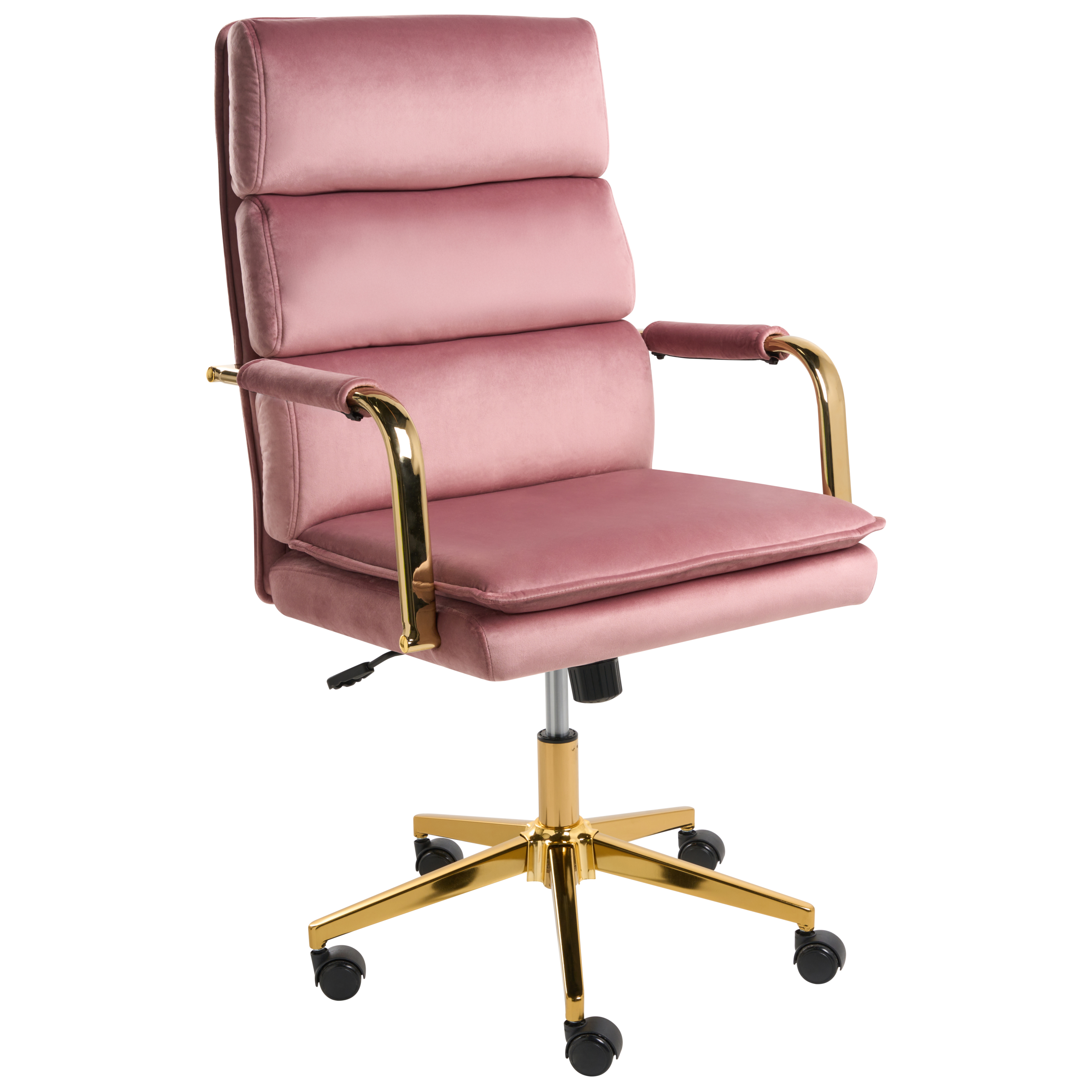 Chaise de bureau VAMURE Velours Rose | Leroy Merlin