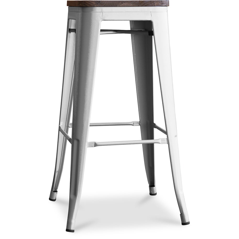 Taburete de Bar - Diseño Industrial - Madera y Acero - 76 cm - New ...