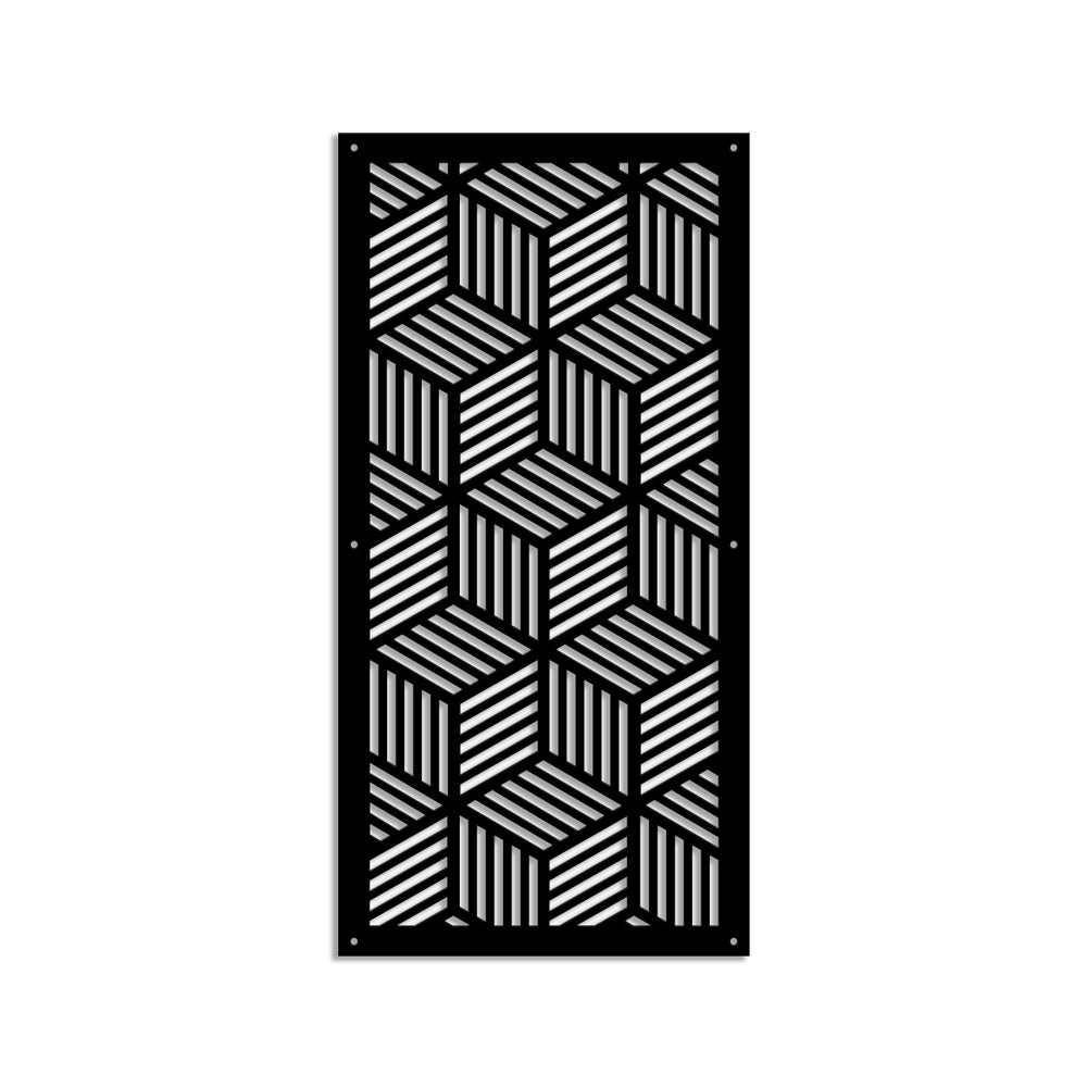 CUBIC - Panneau PVC perforé - Parasol mesurant 50x150 cm - coloris noir ...