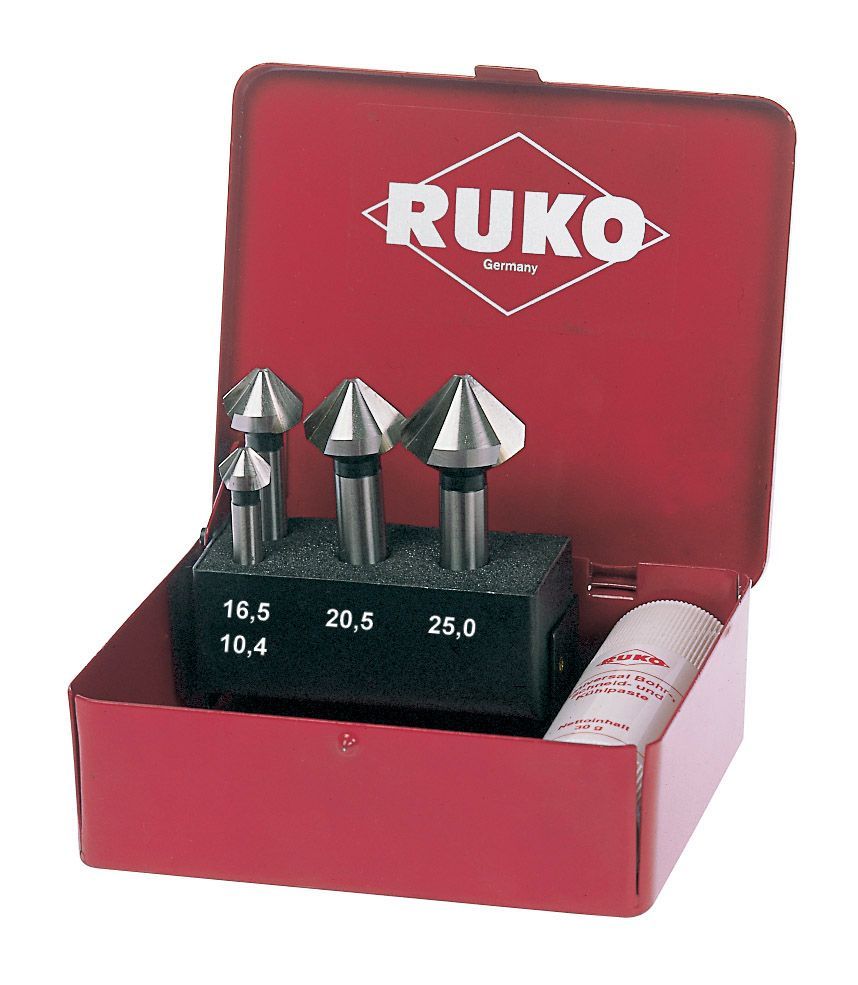 Juego de 4 avellanadores cónicos DIN 335 forma C HSS 90° para aluminio ...