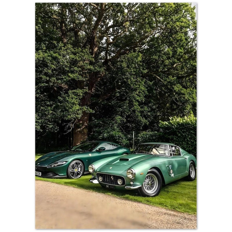 Poster Ferrari 50x70 cm vert lifestyle décoration murale papier mat ...
