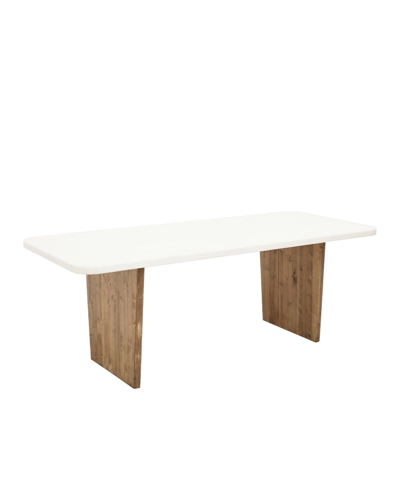 Mesa de comedor de madera de abeto maciza en microcemento rectangular ...