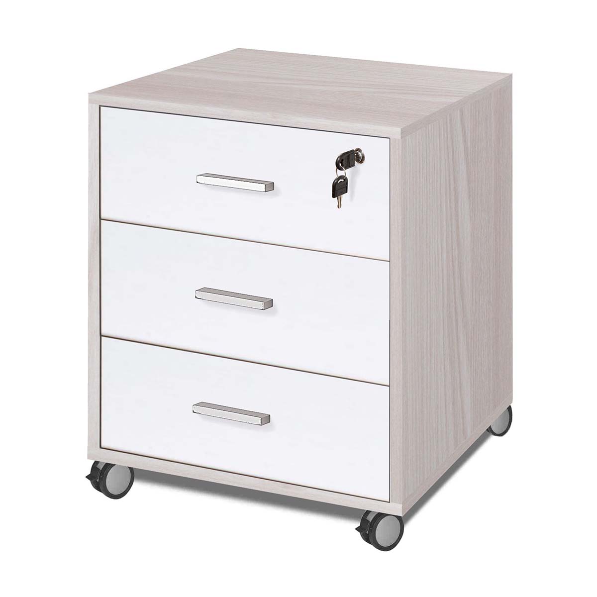 Cómoda de oficina Sarmog O733OLBF QUADRANTE 733 en olmo claro y blanco | Leroy Merlin