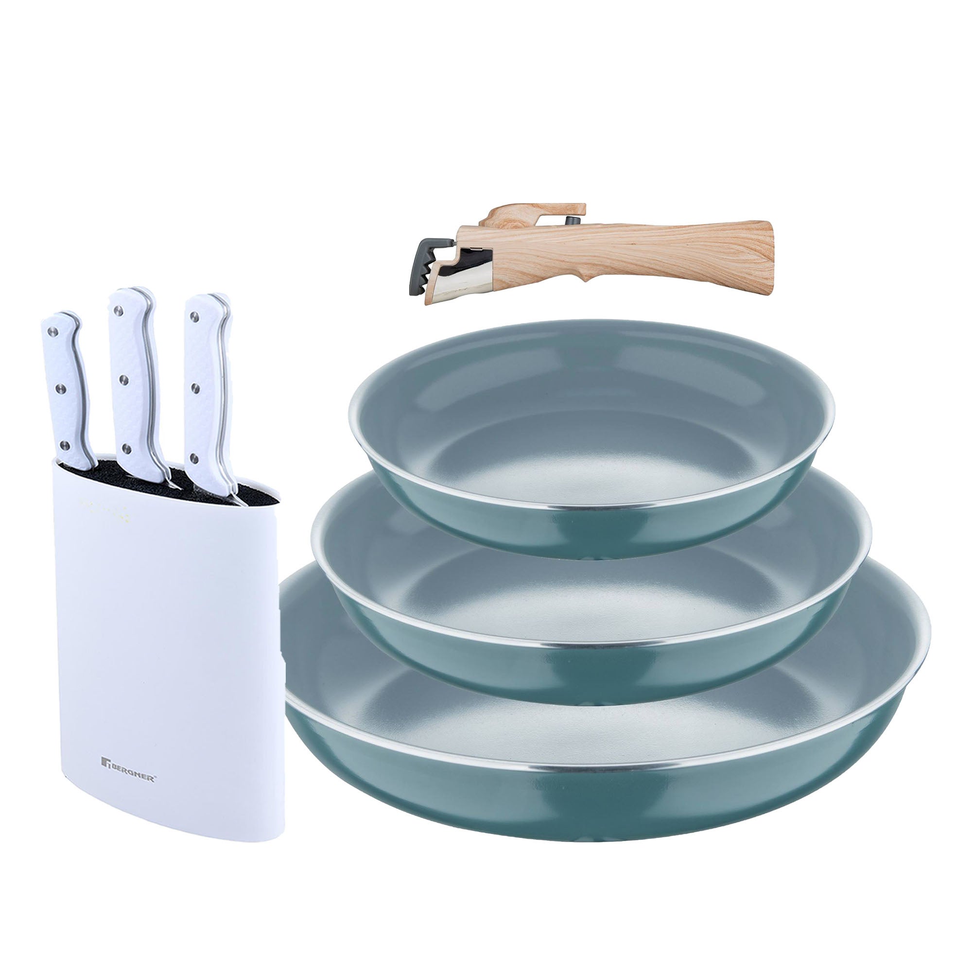 Poêles à induction Click&Cook Ø18Ø20Ø24cm et couteaux de cuisine ...