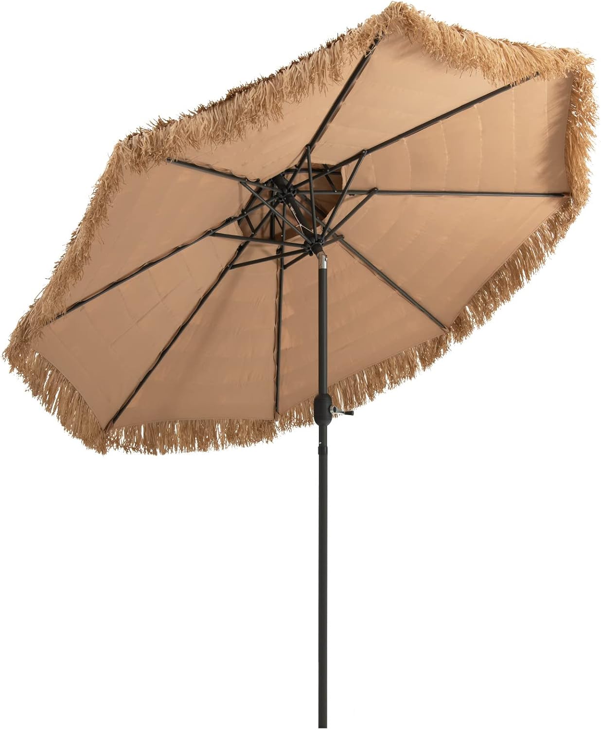 Parasol de Plage Style Hawaï 2,7 m Double Aération avec 8 Baleines ...