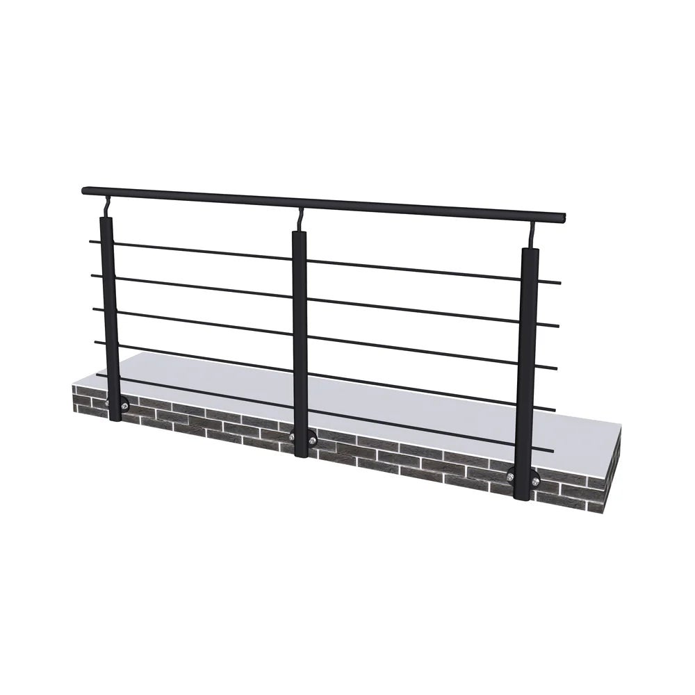 Kit balustrade en aluminium prêt à poser - 2ml avec 5 barreaux ...