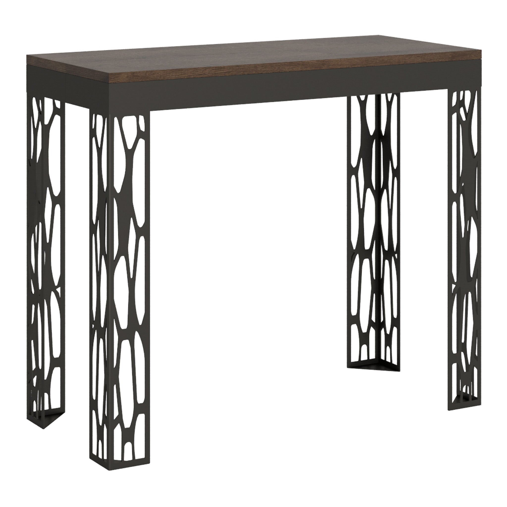 Console extensible 90x40/300 cm Ghibli Evolution Noyer cadre Anthracite ...